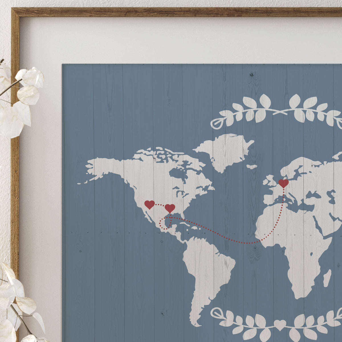 Personalized World Map Wall Art | Custom Long Distance Gift – HeartWritings
